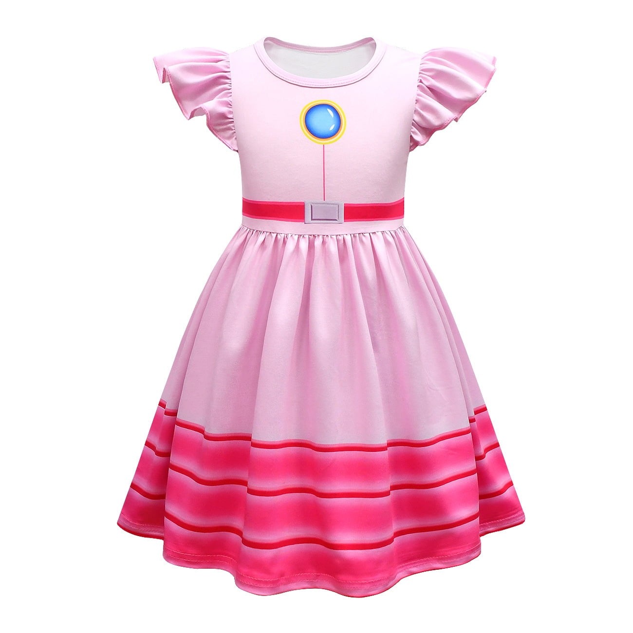 SUEE Little Girls Peach Princess Dress Super Brothers Fancy-Dress ...