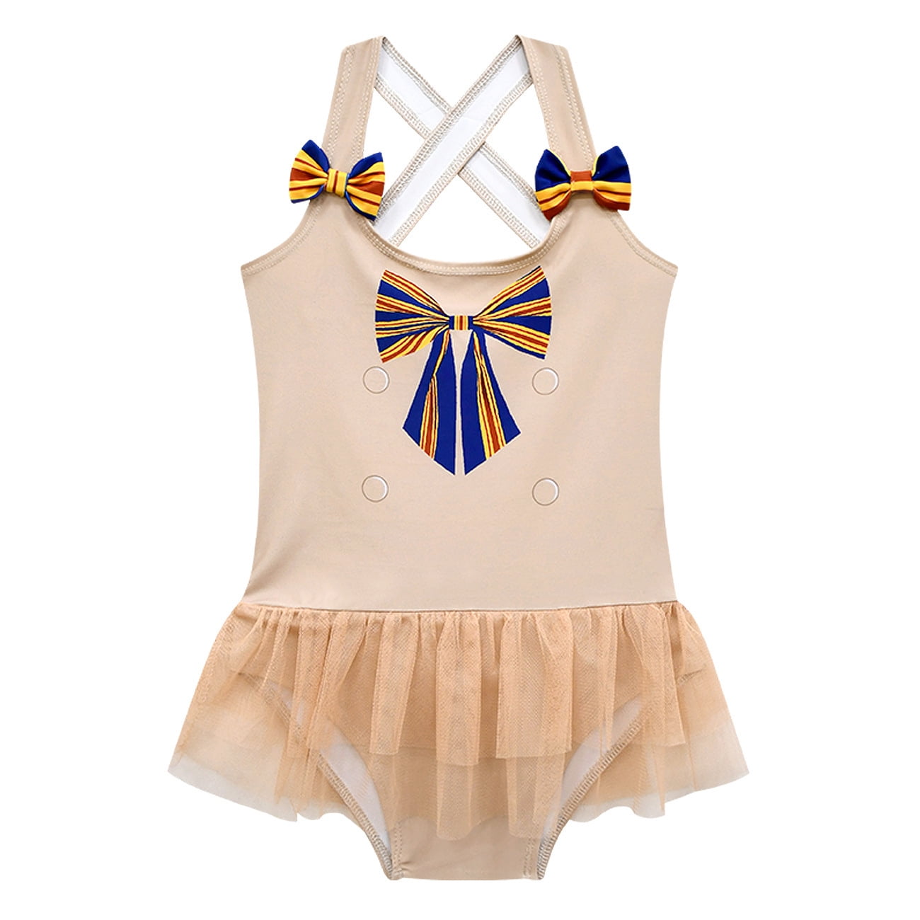 SUEE Megan Girls 3D Bow One-Piece Swimsuits One Shoulder Bathing ...