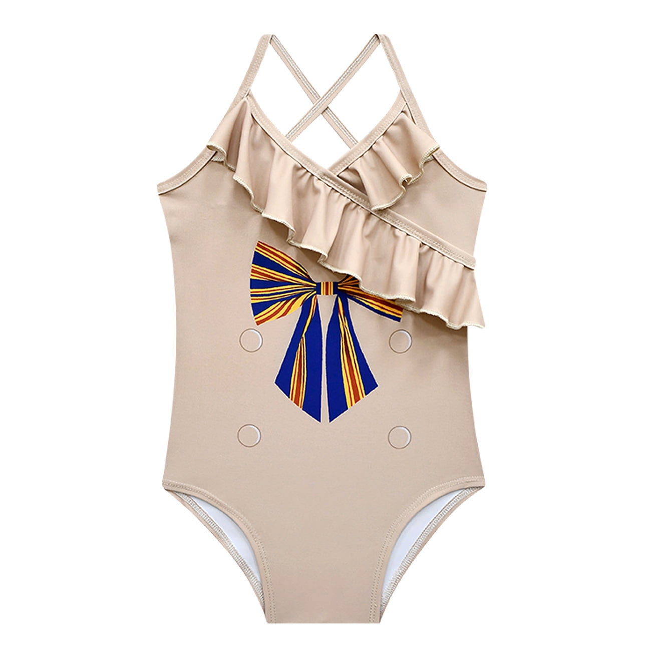 SUEE Megan Girls 3D Bow One-Piece Swimsuits One Shoulder Bathing Swimwear 4-10T - Walmart.com