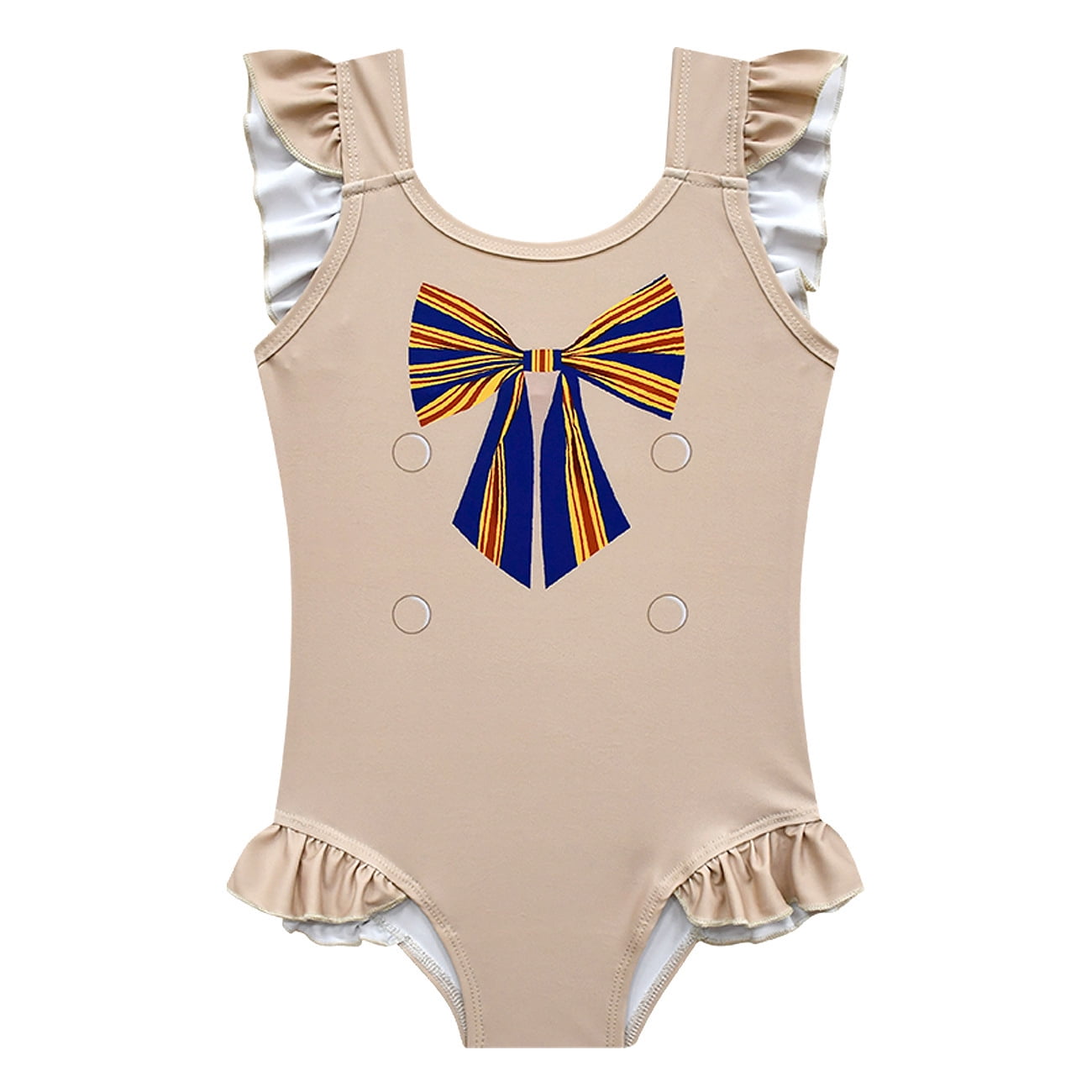 SUEE Megan Girls 3D Bow One-Piece Swimsuits One Shoulder Bathing ...