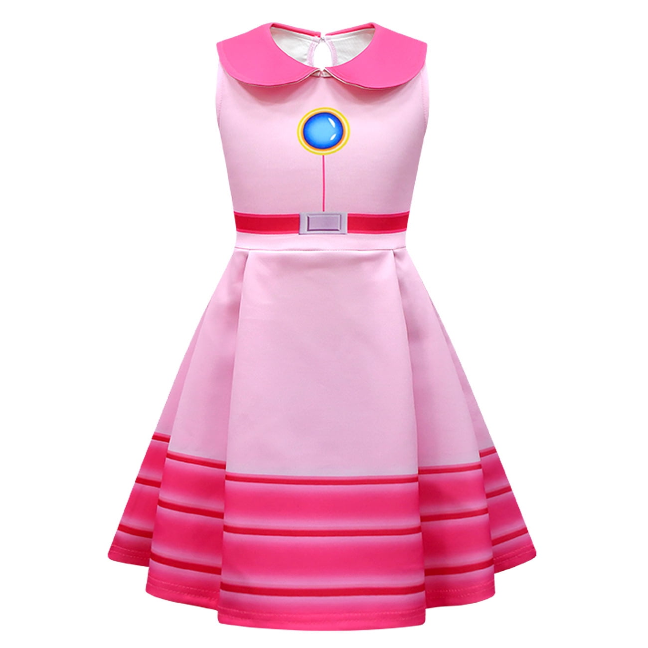 SUEE Princess Peach Dress for Girls Sleeveless Halloween Fancy-Dress ...