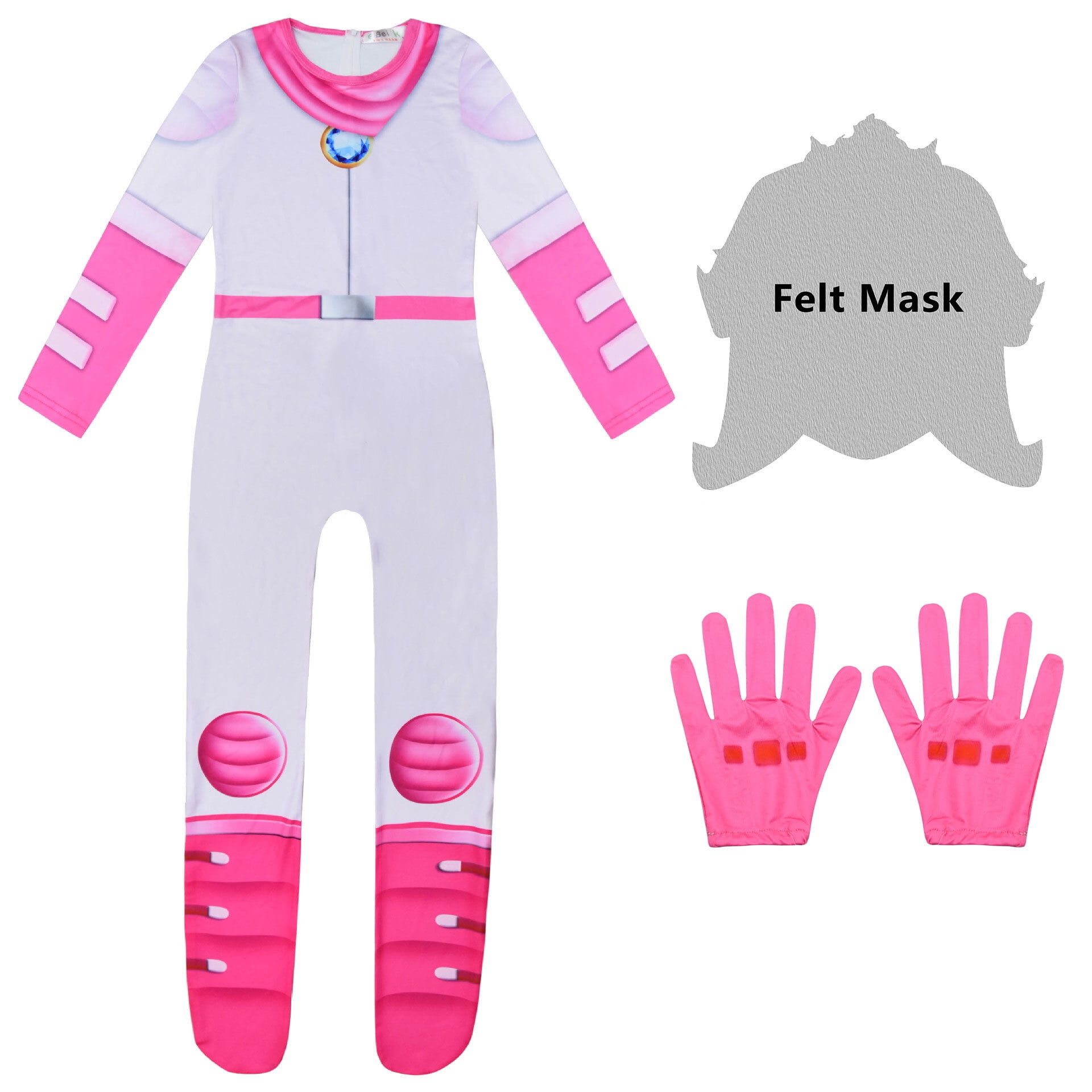 SUEE Super Brothers Girls Jumpsuit Set, Peach Costume Suit for Kids w ...