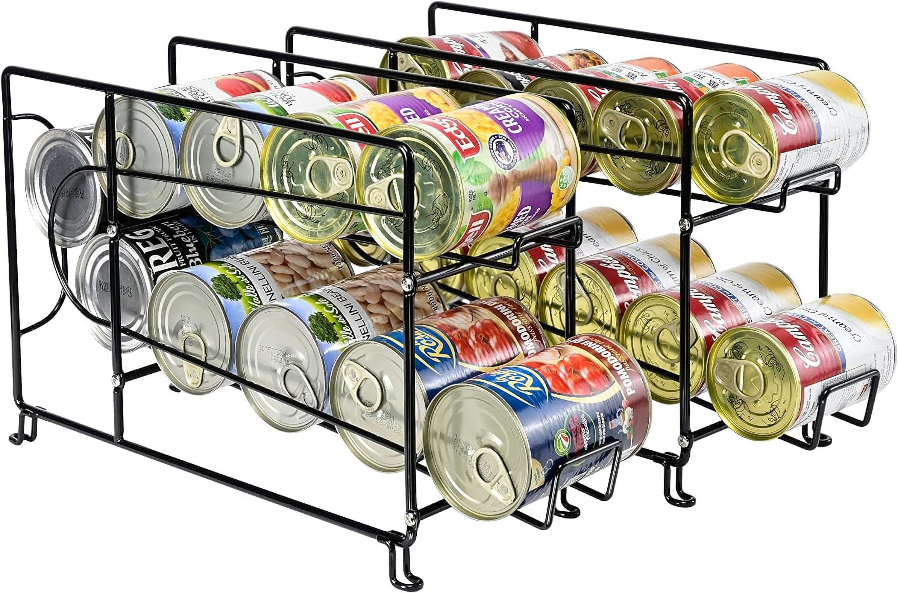 Stackable Soda Can Storage Organizer Pantry, 2 Pack Metal Can Holder ...