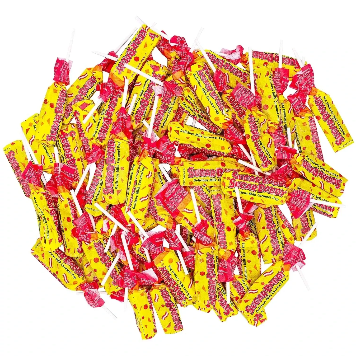 SUGAR DADDY Delicious Milk Caramel Pops, Bulk Fun Size Candy (2 Pounds ...