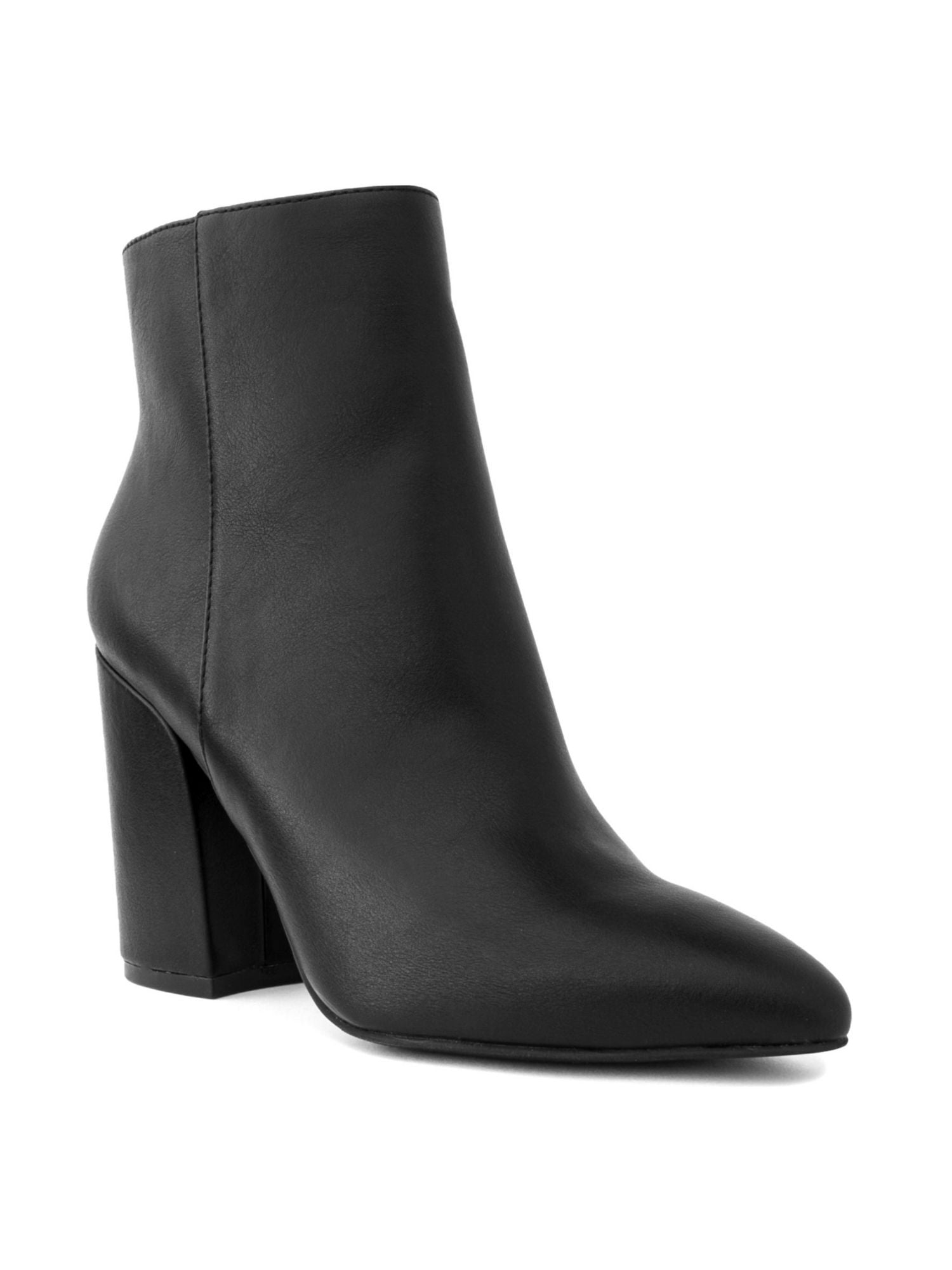SUGAR Womens Black Comfort Evvie Pointed Toe Block Heel Zip-Up Booties ...