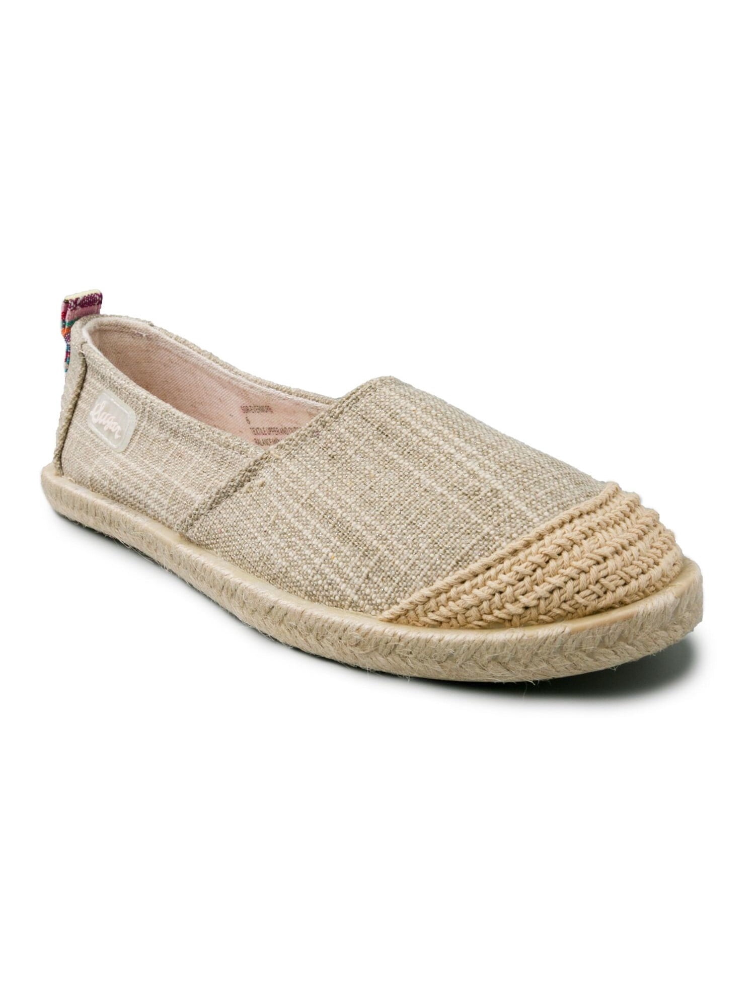 SUGAR Womens Gray Patterned Sparkle Denim Striped Heel Tab Cushioned ...