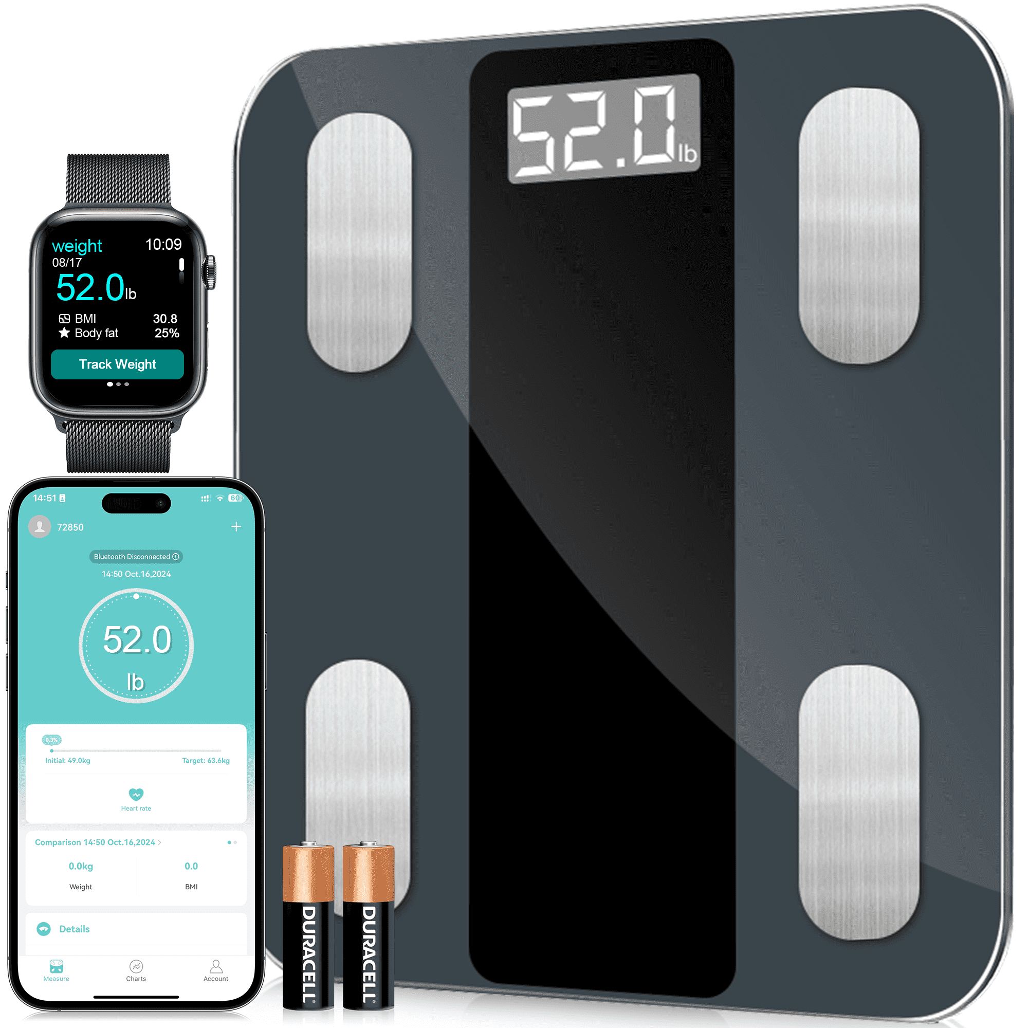 SUGARDAY Digital Body Weight Scale Battery Powered Scale for Body ...