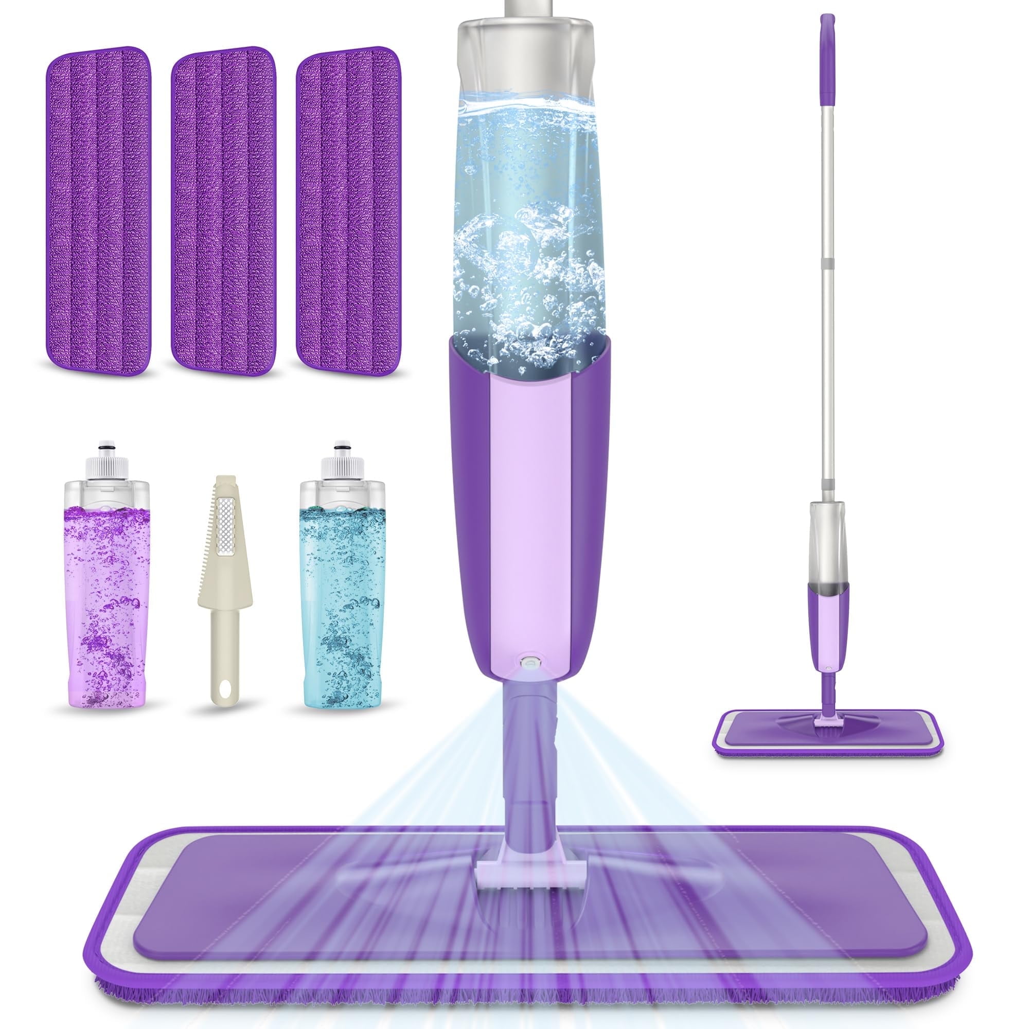 SUGARDAY Microfiber Spray Dust Mop for Floor Cleaning with Washable ...