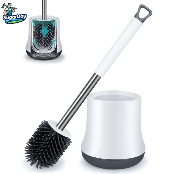 Toilet Brush, Toilet Bowl Brush and Holder Set, Bathroom Toilet Bowl ...