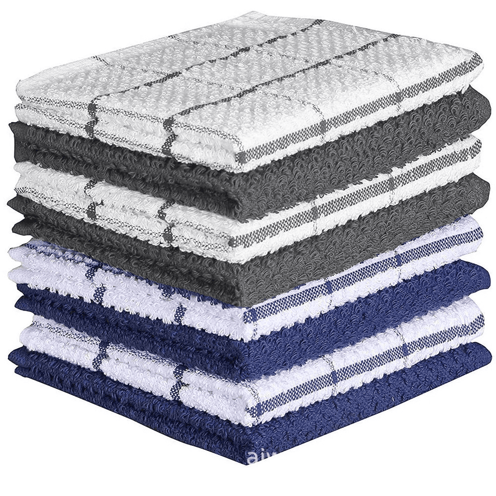 SUGARDAYS Cotton Dishcloths 12 Pack, 15x15 Inches 100%Cotton Kitchen ...