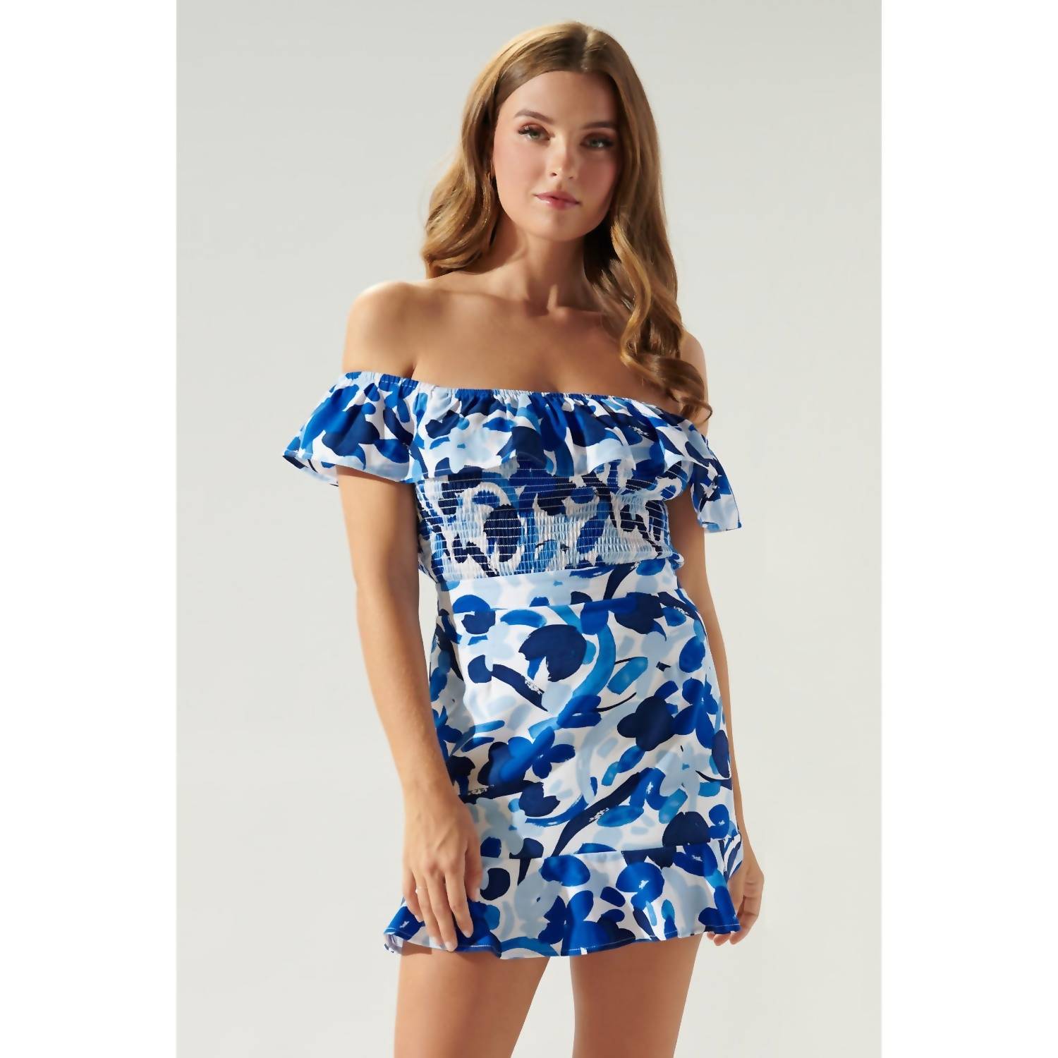 SUGARLIPS Gypsum Berry Smocked Shoulder Top - Walmart.com