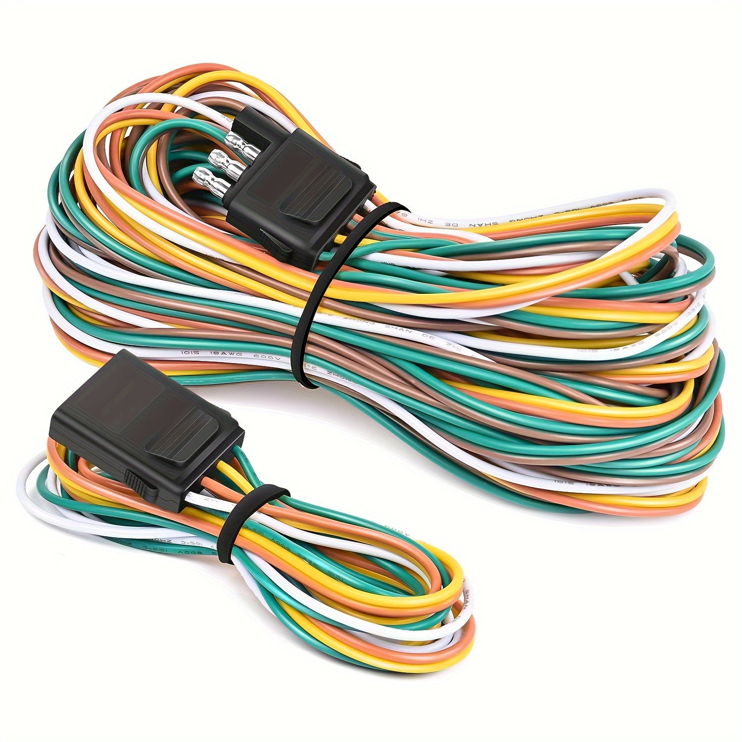 SUGARMOM - 10039W 4 Pin Flat Trailer Wiring Harness Kit 18AWG 25Feet ...