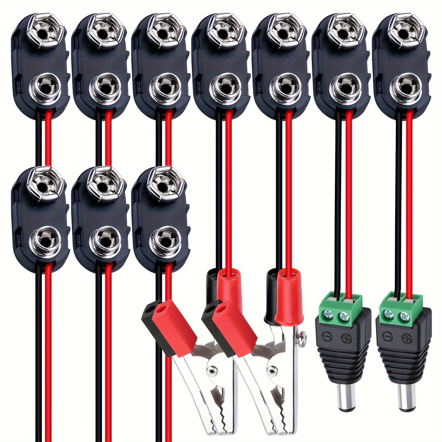 SUGARMOM 10pcs 9V Battery Connector 9 Volt Battery Snap Clip I Type ...