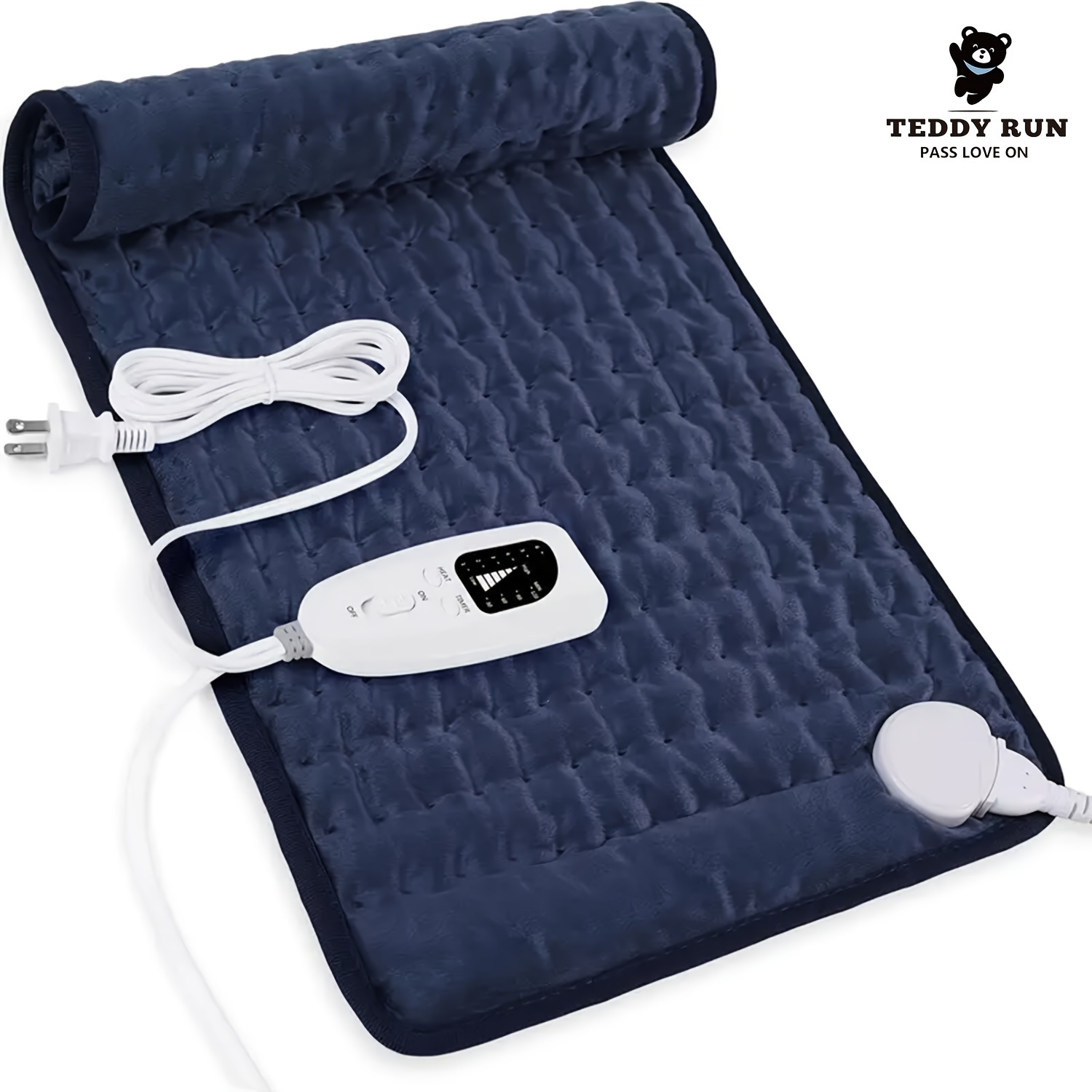 SUGARMOM 12”X24” Teddy Run Heating Pad-6 Heating Settings For Neck ...