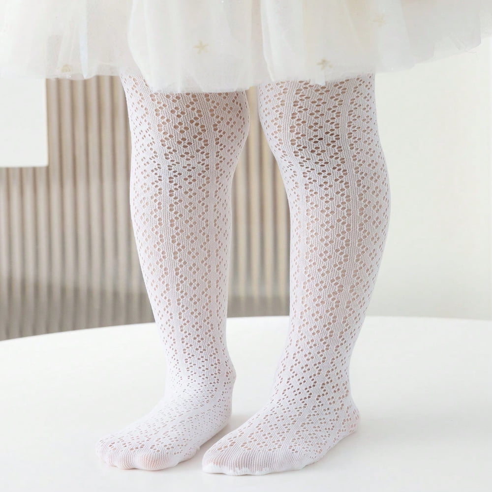 SUGARMOM 1pc Children‘s Style Fishnet Tights With Hollow Floral Pattern ...