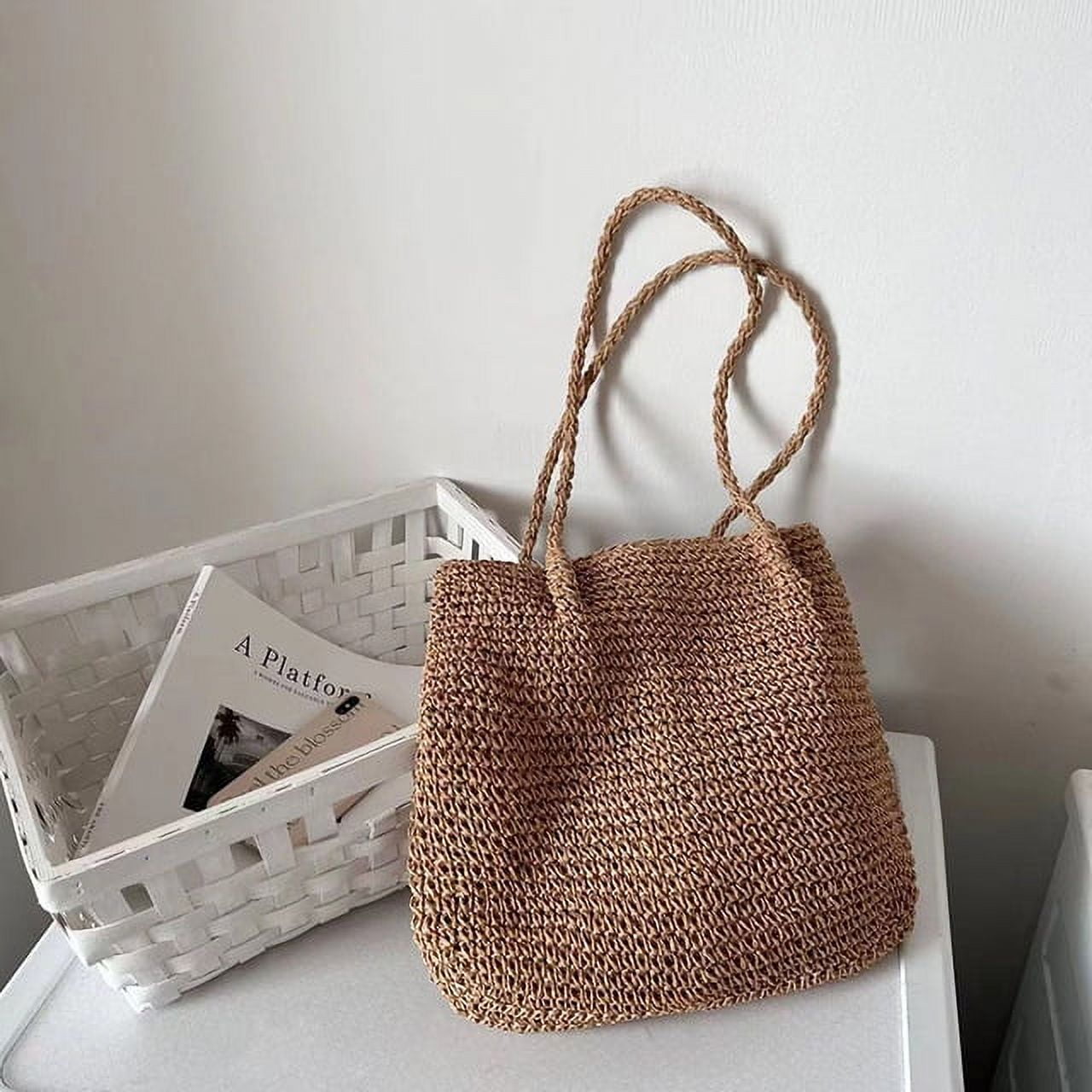 SUGARMOM 2024 Summer Woven Shoulder Bag Large Capacity Seaside Beach ...