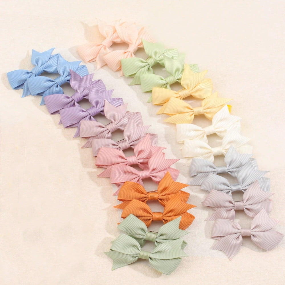SUGARMOM 24pcs Colorful Ribbon Hair Bows For Dogs And Cats Solid Color ...