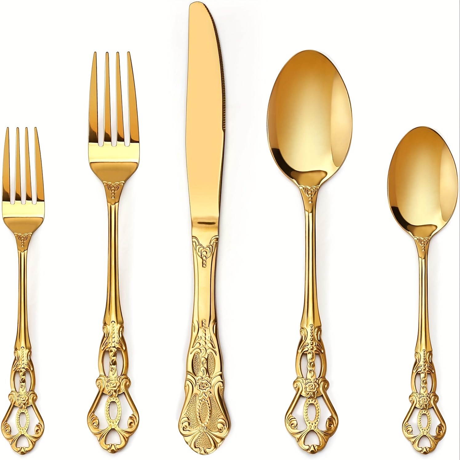 SUGARMOM 30-Piece Vintage Royal Silverware Set - Rust-Resistant ...