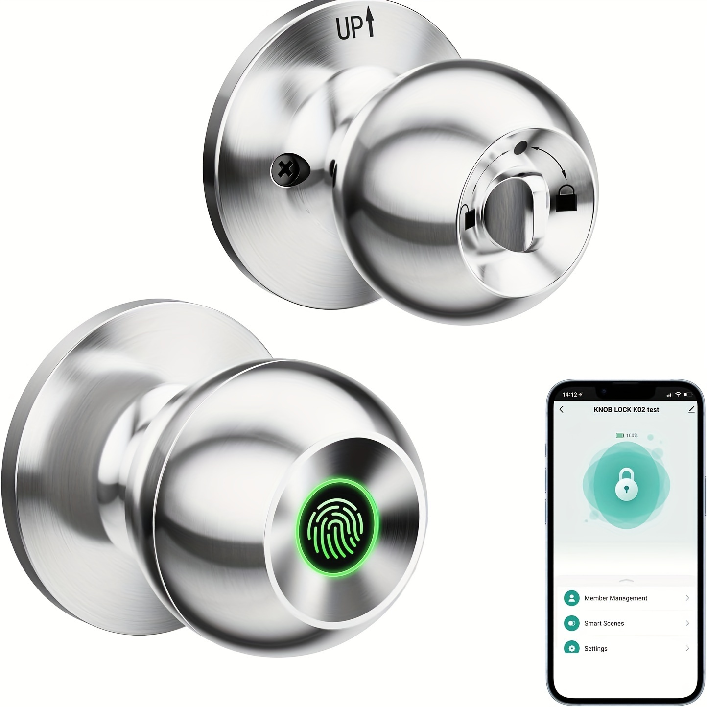 SUGARMOM 4-in-1 Fingerprint & Keypad Door Lock with App Control ...