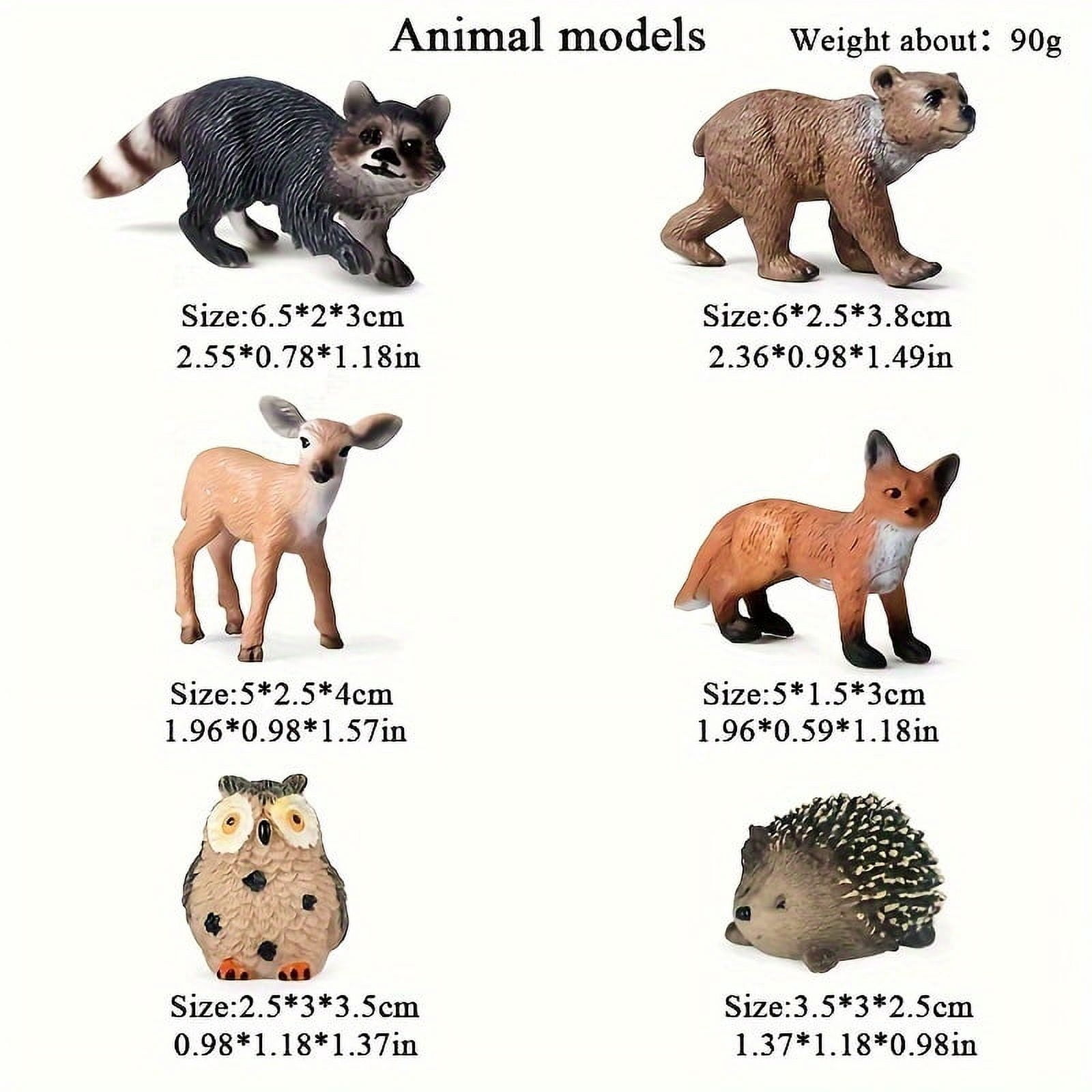 SUGARMOM 6pcs 6-Piece Woodland Creature Cake Toppers Set Forest Animal ...