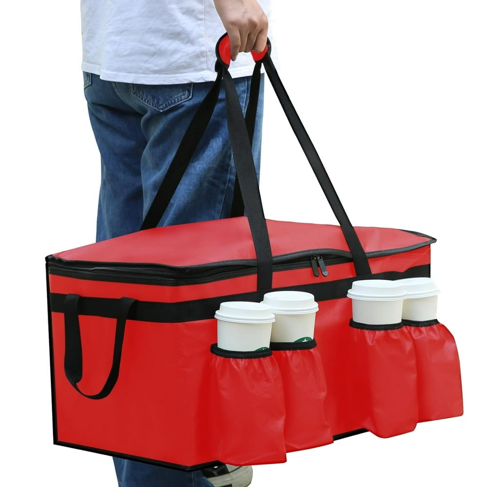 SUGARMOM Catering Bag for Doordash Insulated Food Delivery Bag with Cup ...