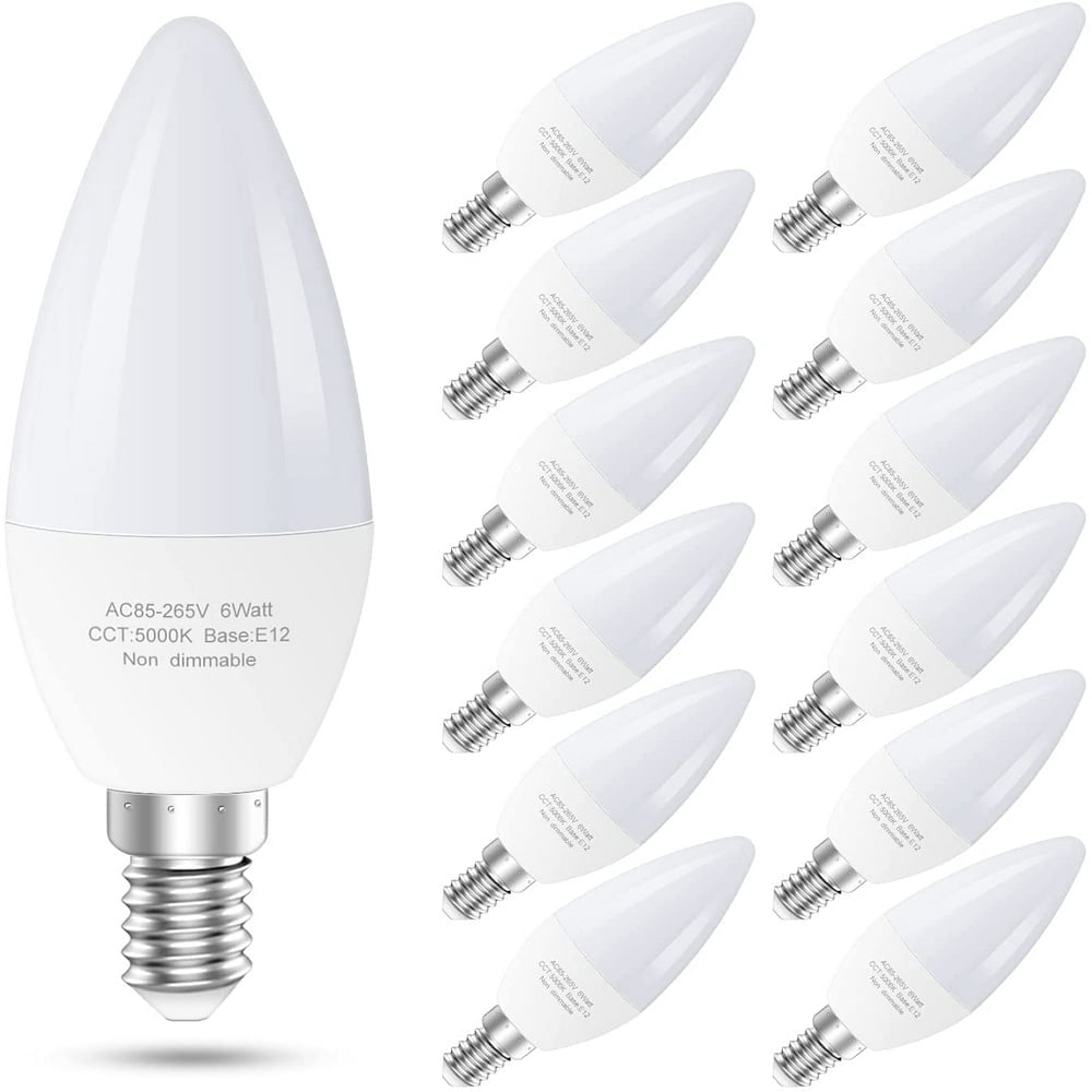 SUGARMOM E12 Led Ceiling Fan Light Bulbs 6W B11 Led Bulb 550 LM 2700K ...