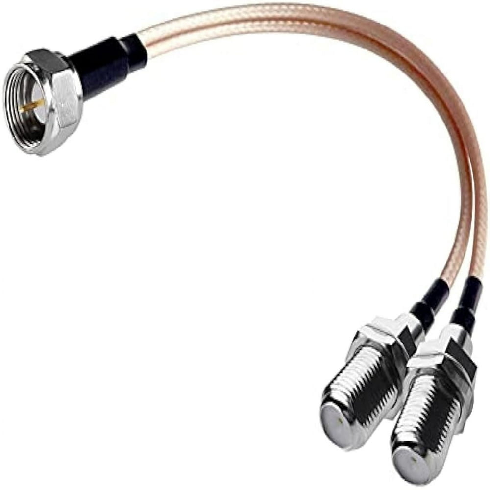 SUGARMOM F Type Coax Cable Splitter F Male to Dual Female 3 Way RG316 ...
