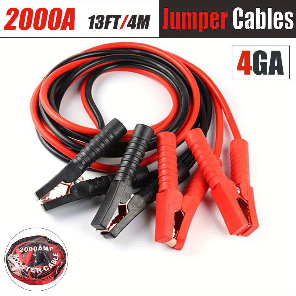 SUGARMOM Heavy Duty 4 Gauge 13ft Jump Cables with Carry Bag 2000 Amp ...
