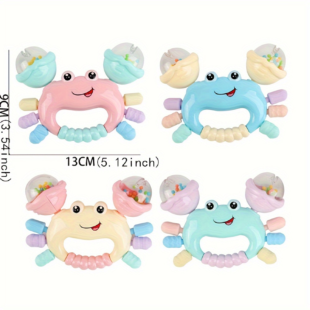 SUGARMOM Infant Hand Rattle Toy Crab Shaker Educational Teething Gum ...