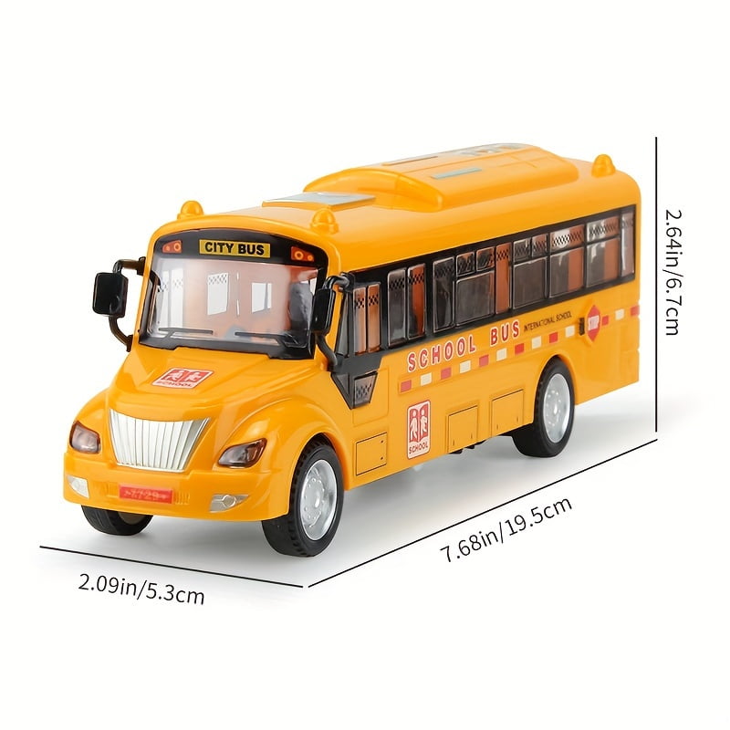 SUGARMOM Interactive Yellow School Bus Toy with Flashing Lights ...