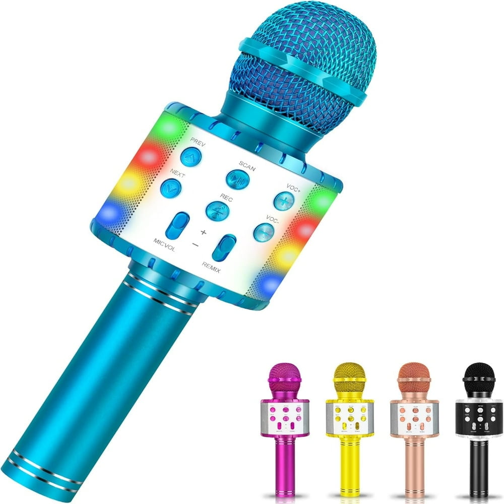 SUGARMOM Karaoke Microphone for Kids with Bluetooth & LED Lights - 5 in ...