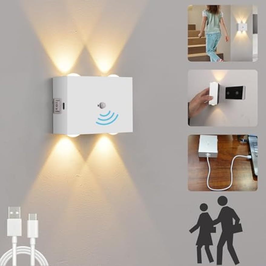 SUGARMOM Rechargeable Wall Sconces Battery Operated Indoor Wireless ...