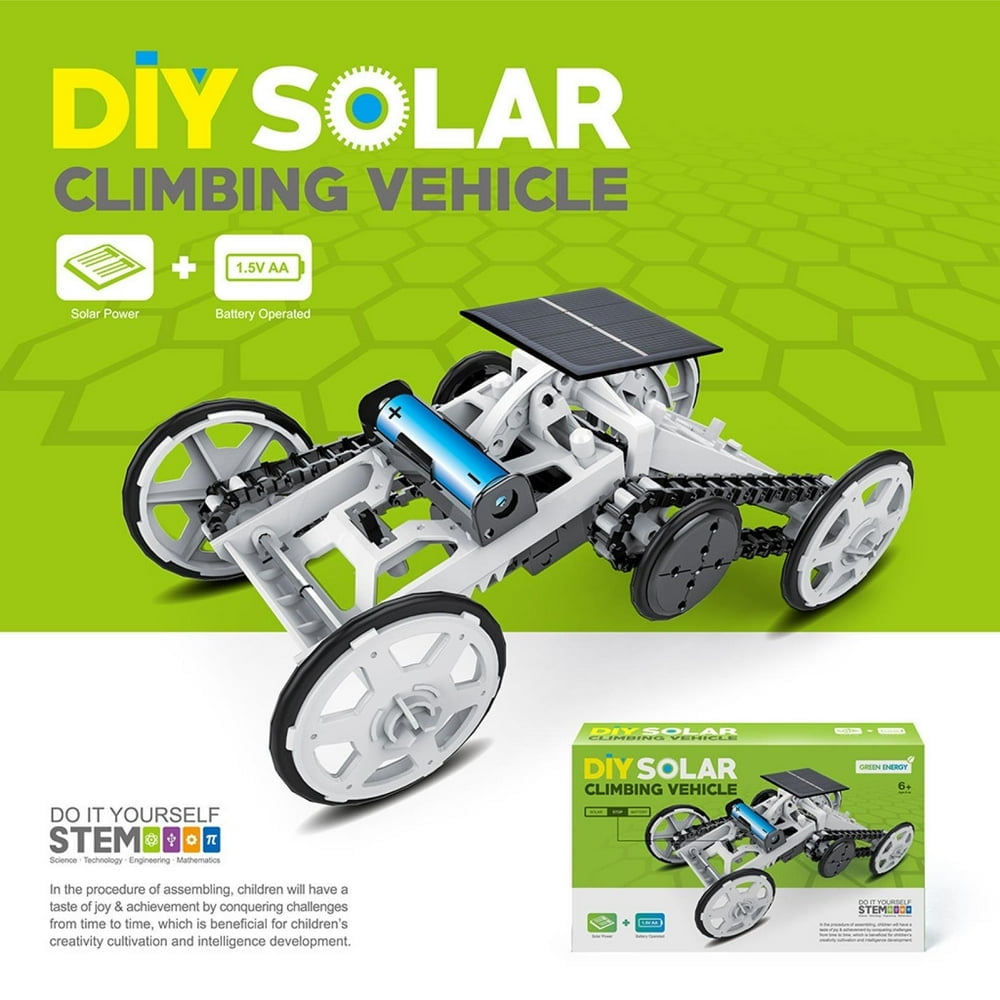 SUGARMOM Solar Power Car Assembly Kit Four-Wheel Drive DIY Climb ...