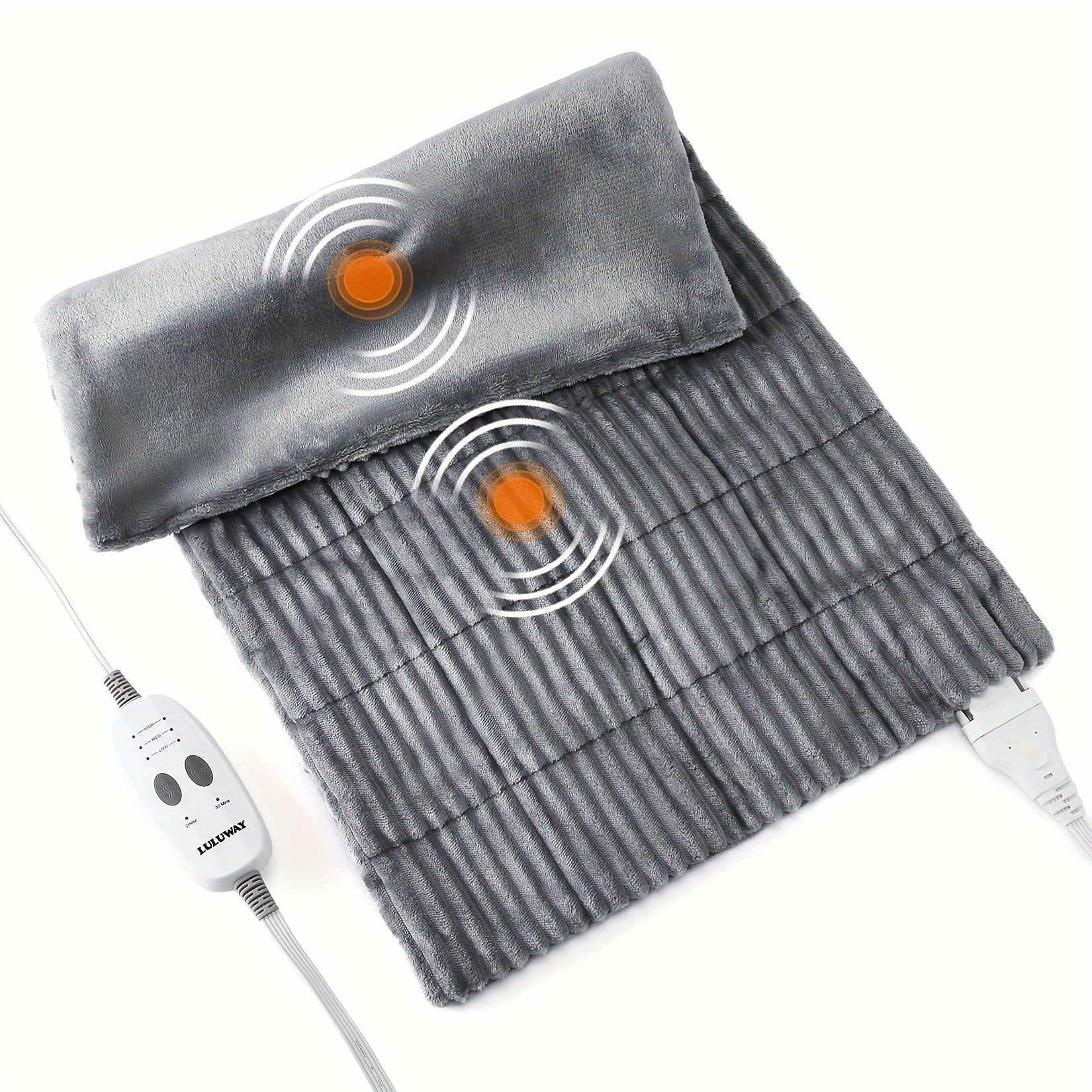 SUGARMOM Weighted Heating Pad With Dual Massagers Electric Massaging ...