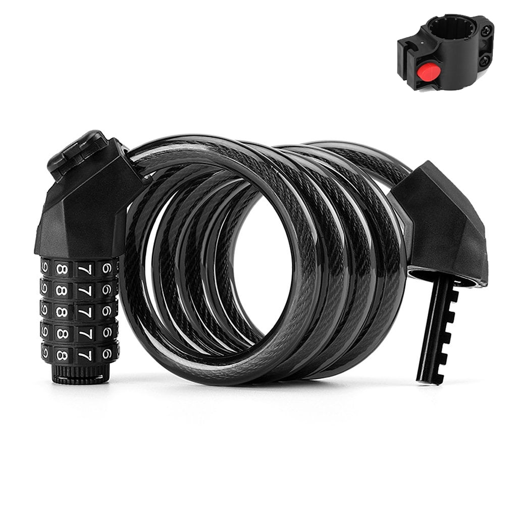 SUGIFT 12mm Combo Cable Bike Lock Bicycle Lock 4 ft 5 Digit - Walmart.com