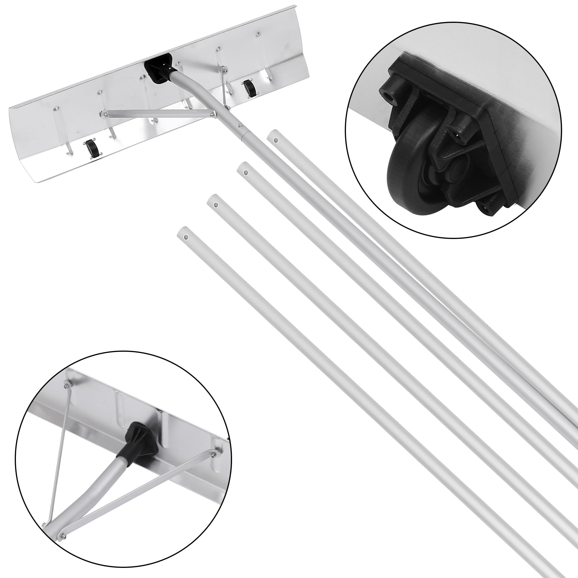 SUGIFT 20ft Aluminum Snow Rake with 26 Inch Blade, 5 Extension Tubes ...