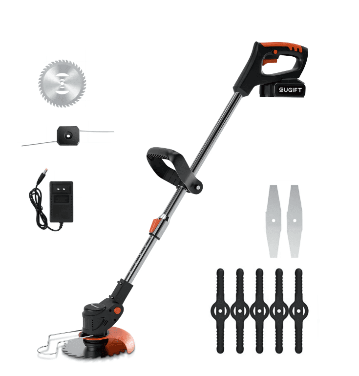 SUGIFT 21V Electric Cordless String Trimmer, Adjustable Telescopic ...