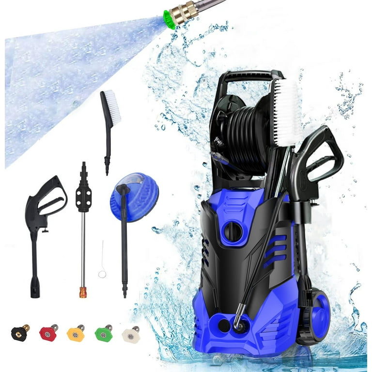 SUGIFT 3000PSI 2.0 GPM Electric Pressure Washer with 5 Quick Spray Nozzle Blue