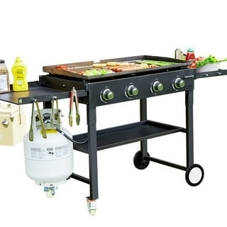 Costway 4 Burner Propane Gas Grill 60000BTU Foldable Outdoor Griddle ...