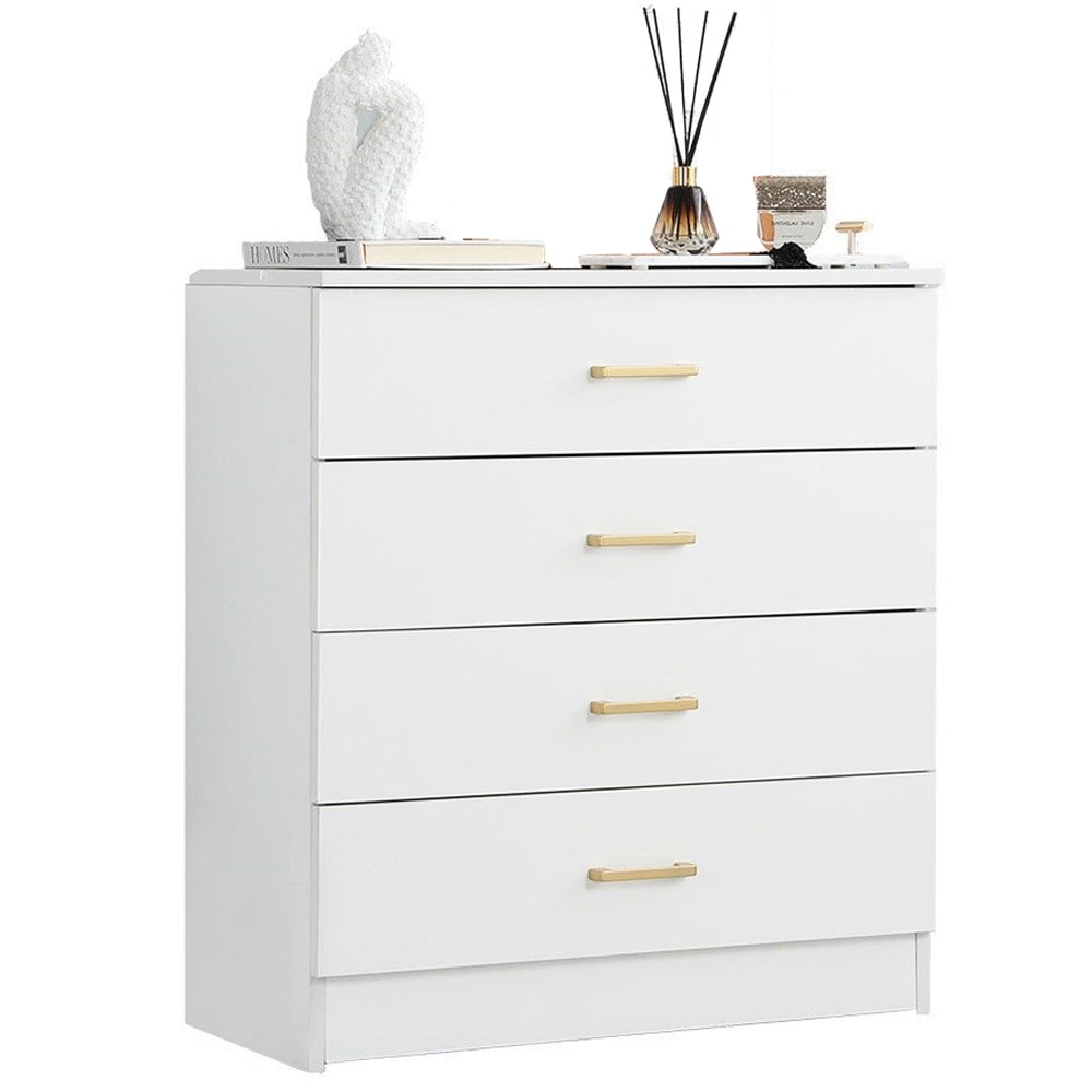 SUGIFT 4 Drawer Wood Dressers Modern Storage Chest-White - Walmart.com