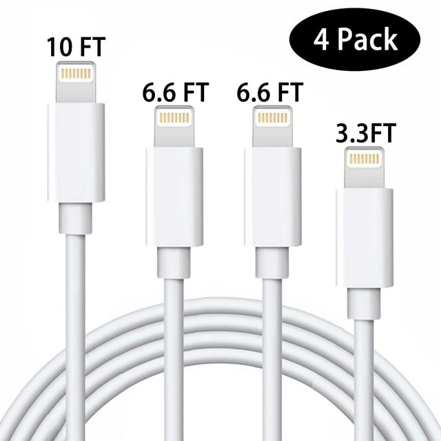 SUGIFT 4 Pack 3,6,6,10ft Long Lighting to USB Cable Compatible with ...