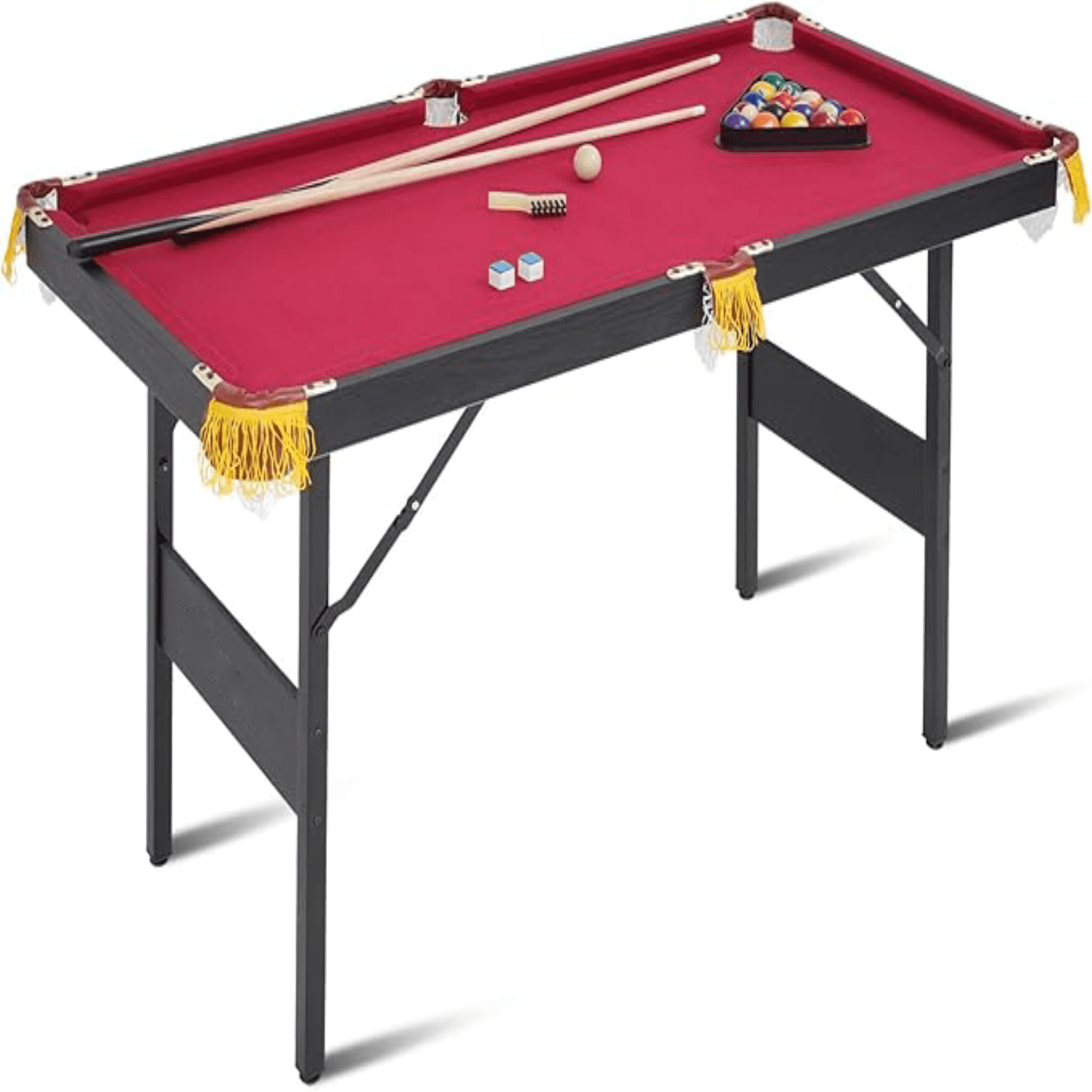 SUGIFT 48" Foldable Pool Table, Portable Folding Billiard Table, Indoor ...