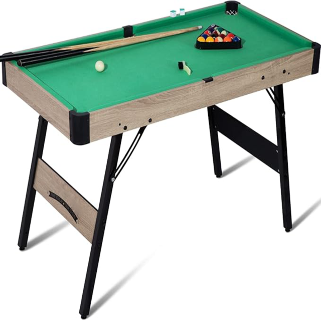 SUGIFT 48" Folding Pool Table, Portable Billiard Game Tables for Family ...