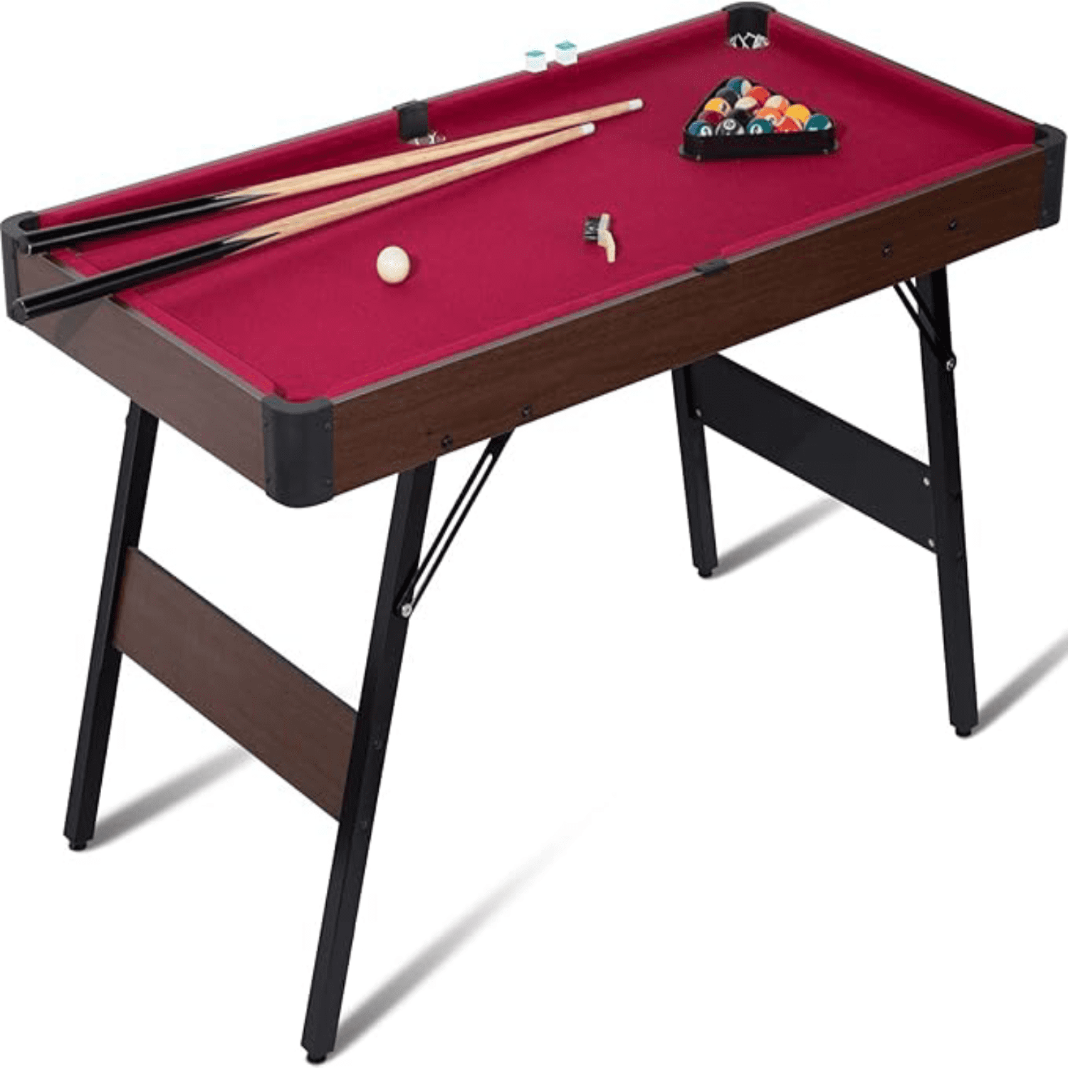 SUGIFT 48" Folding Pool Table, Portable Billiard Game Tables for Family ...