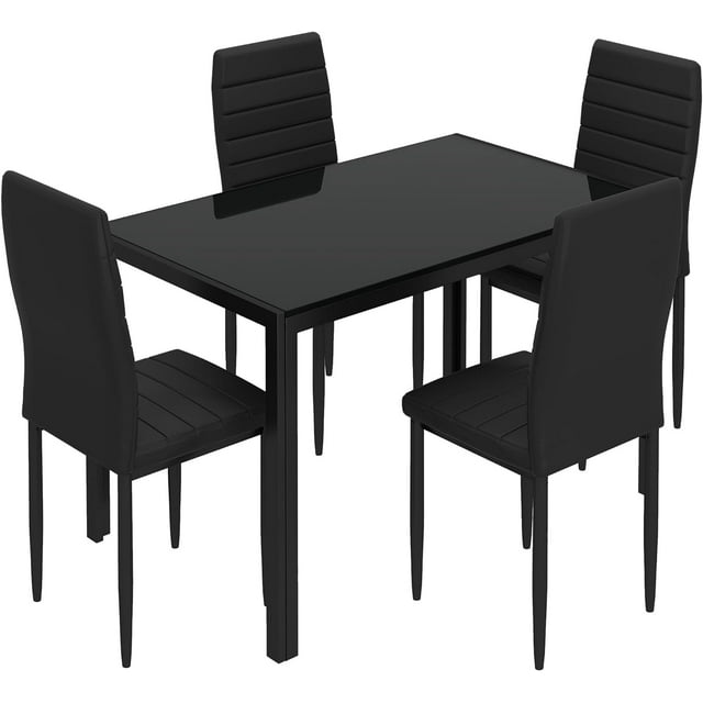 SUGIFT 5 Piece Dining Table Set for 4 with 4 Chairs for Kitchen, Dining ...
