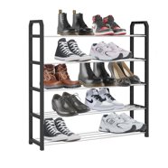 Black 4-Tier Metal Shoe Rack is Perfect Inside a Closet or in an ...