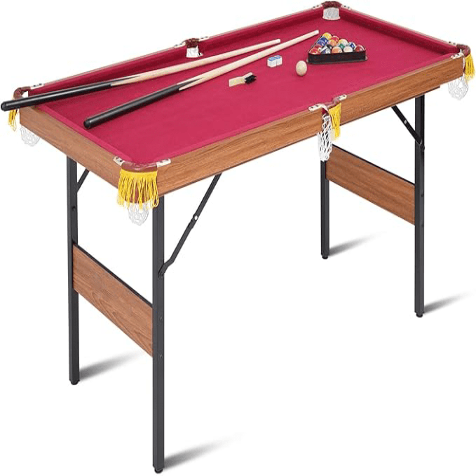 SUGIFT 54" Foldable Pool Table, Portable Folding Billiard Table, Indoor ...