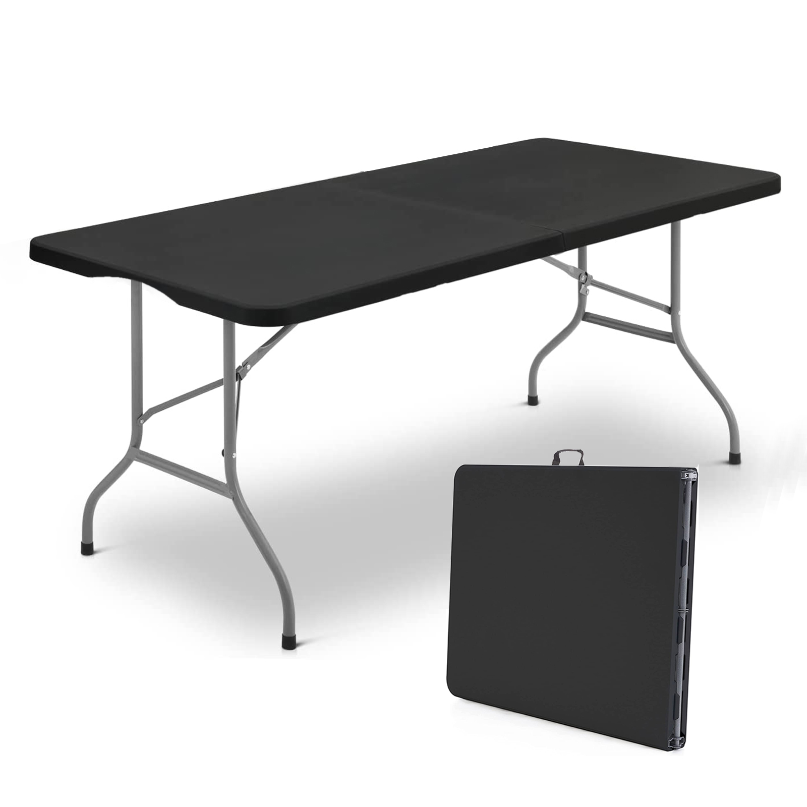 B&R Plastics 150-01BK Magic Folding Table - Black - Walmart.com