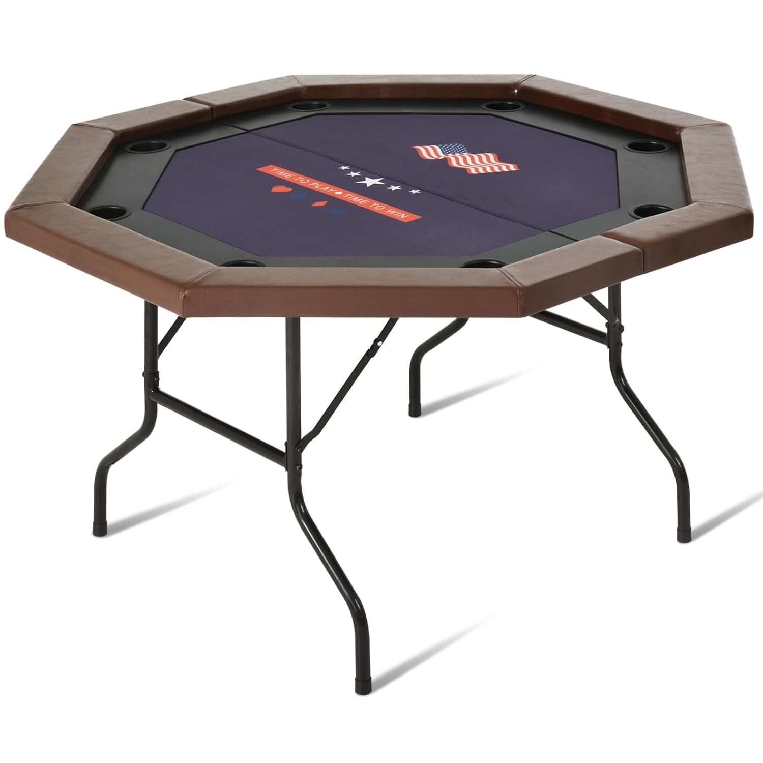 SUGIFT 8 Players Poker Table Foldable,50inch Upgraded Folding Octagon ...
