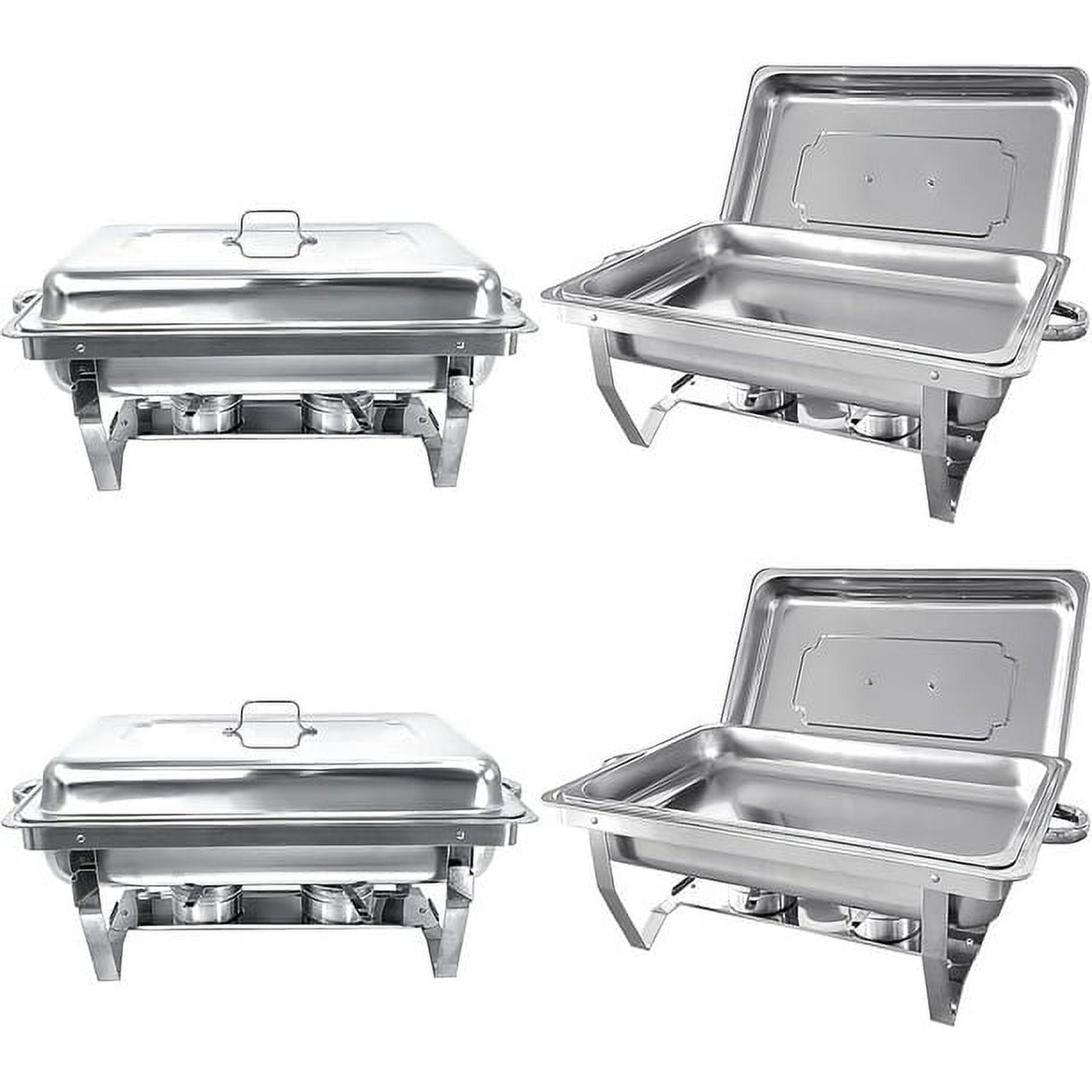SUGIFT Chafing Dish Buffet Set 4 Pack 8QT Stainless Steel Food Warmer Chafer Complete Set with ...